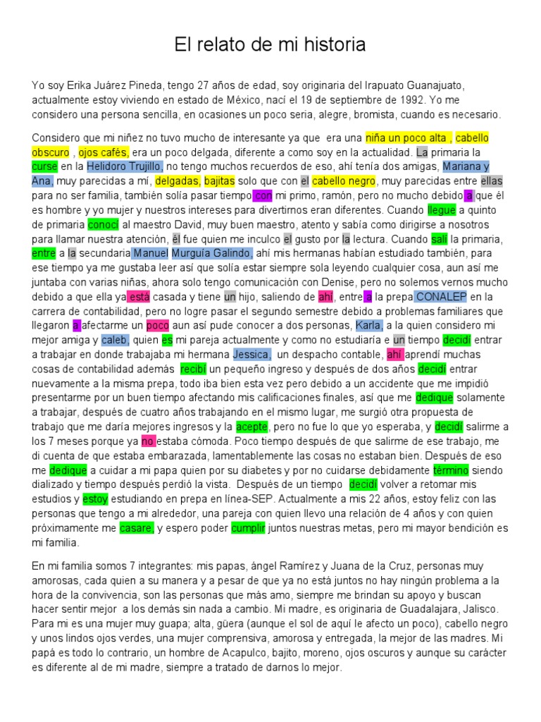 Relato de Mi Vida | PDF