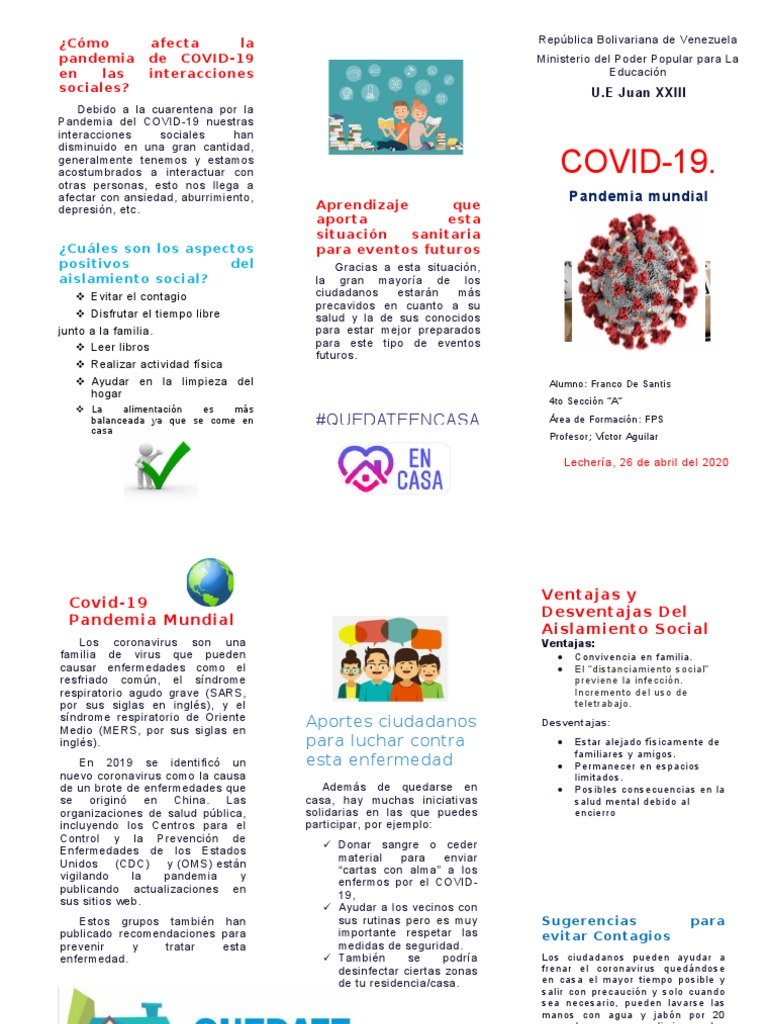 triptico covid-19 | Especialidades Medicas | Ciencias de la Salud