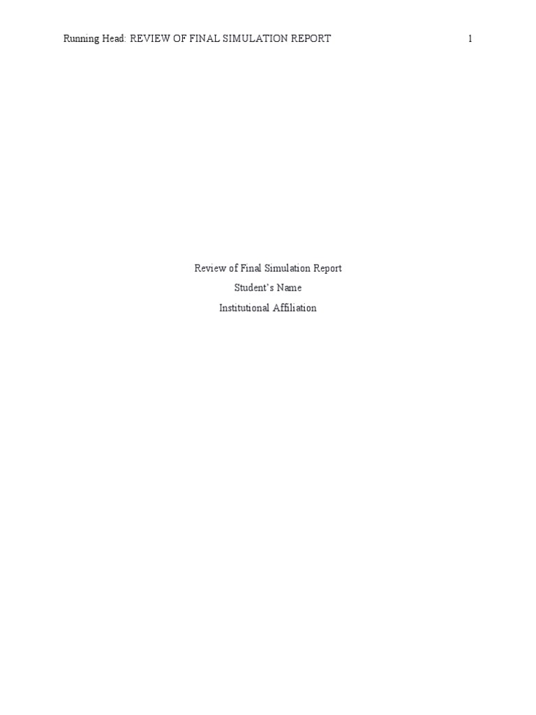 Review of Final Simulation Report - Edited | PDF | Simulation | Market ...