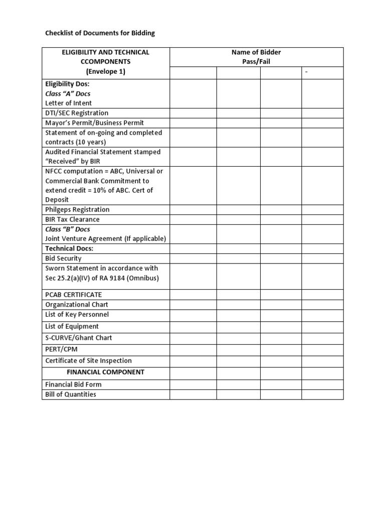 Checklist - For Civil Works PDF | PDF | Sole Proprietorship | Affidavit