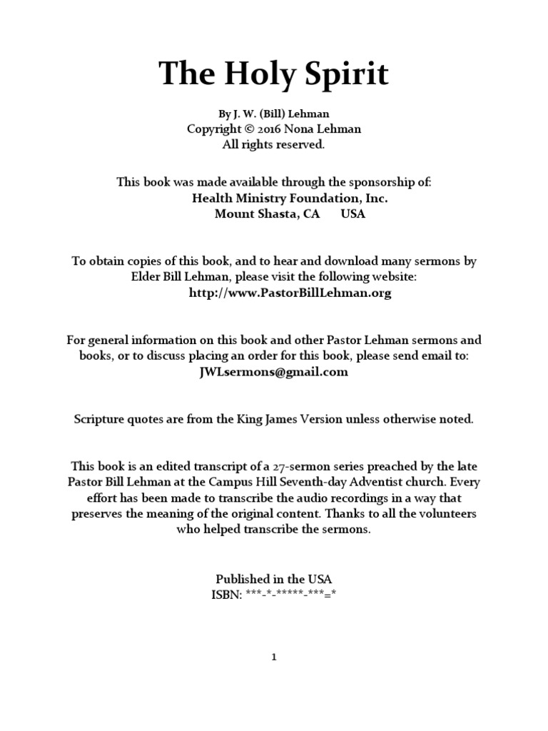 The Holy Spirit | PDF | God The Father | Plan Of Salvation (Latter Day ...