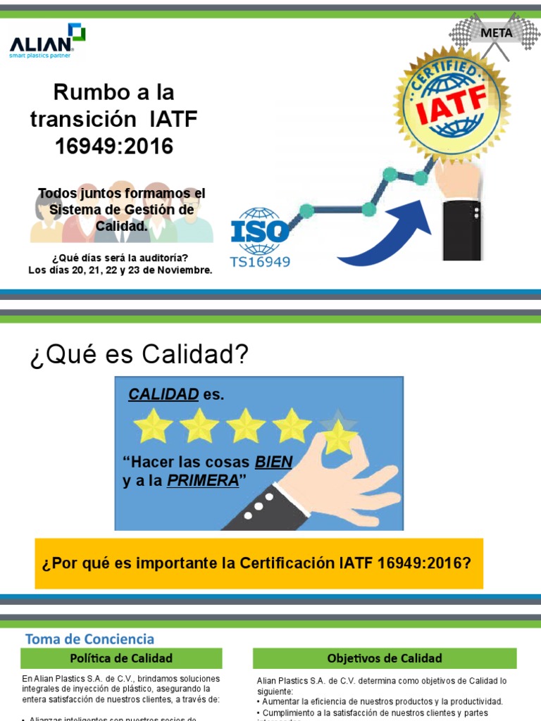 Presentación Certificación IATF-16949 | PDF | Calidad (comercial ...