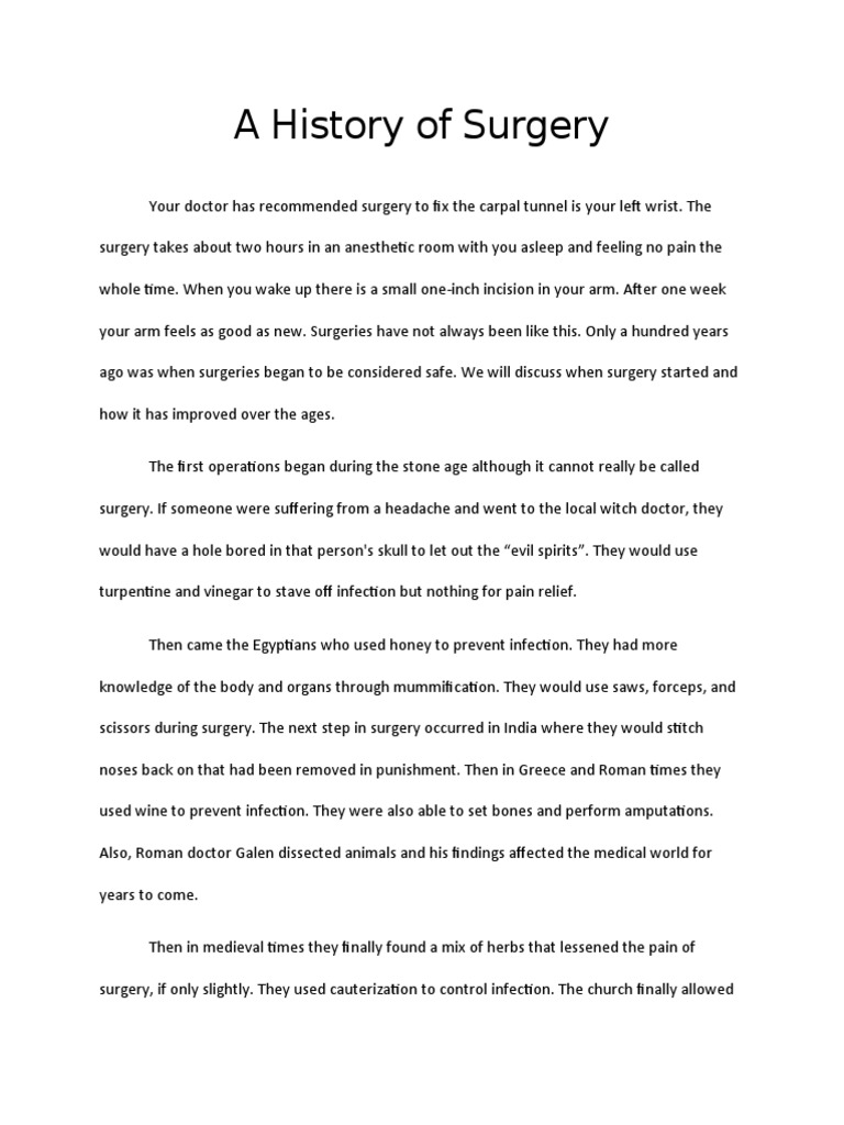 A History of Surgery | PDF | Surgery | Medicine