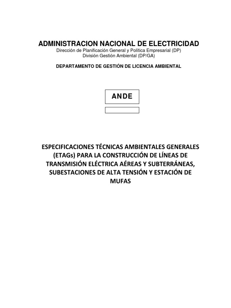 Ee TT Ambientales Generales - 12-2012 | PDF | Transmisión de energía eléctrica | Residuos