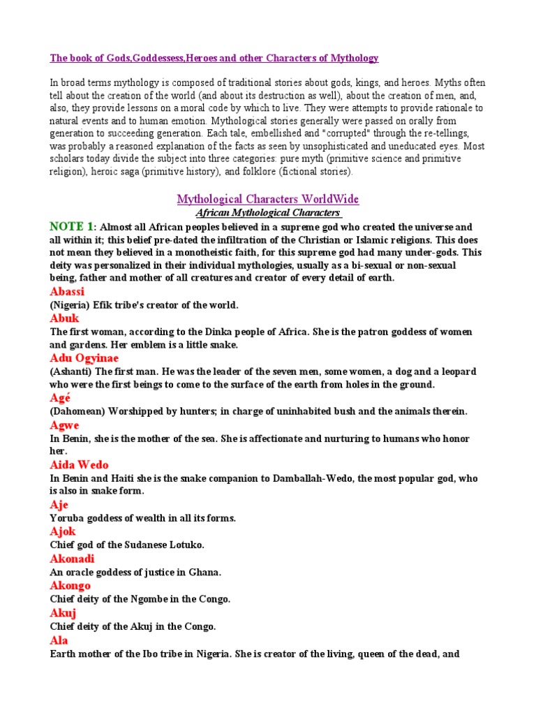 Characters of Mythology | PDF | Devi | Shiva