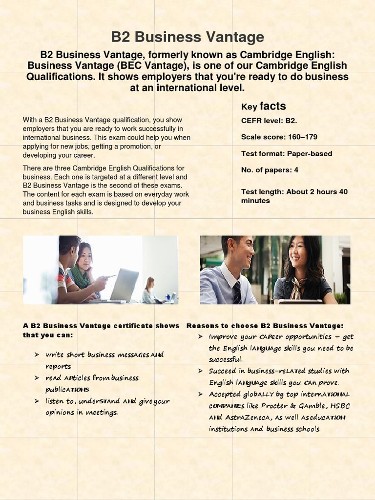 B2 Business Vantage Overview | PDF