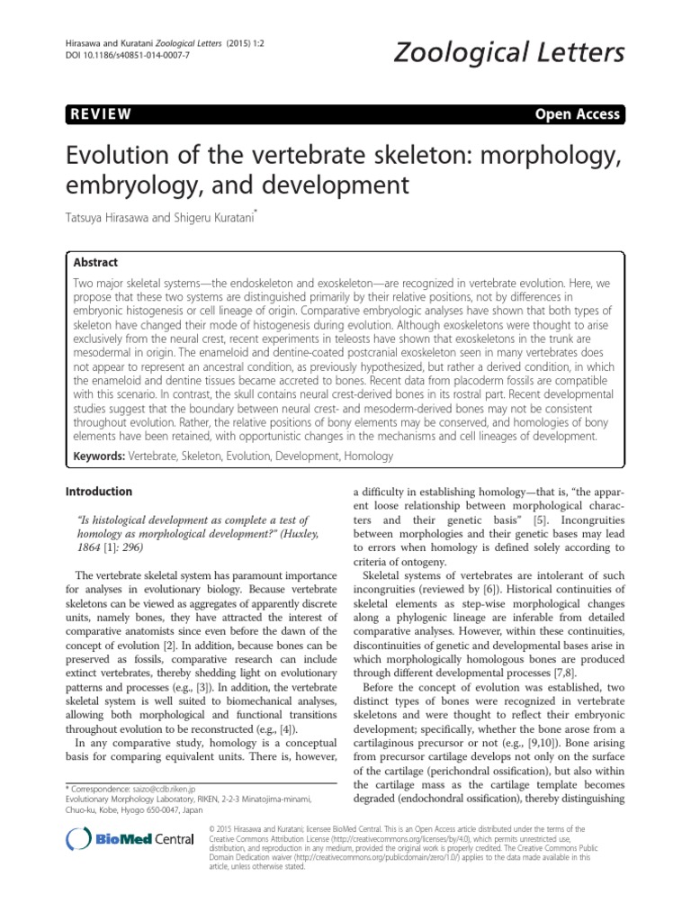 Evolution of The Vertebrate Skeleton Morphology em PDF | PDF | Skeleton ...