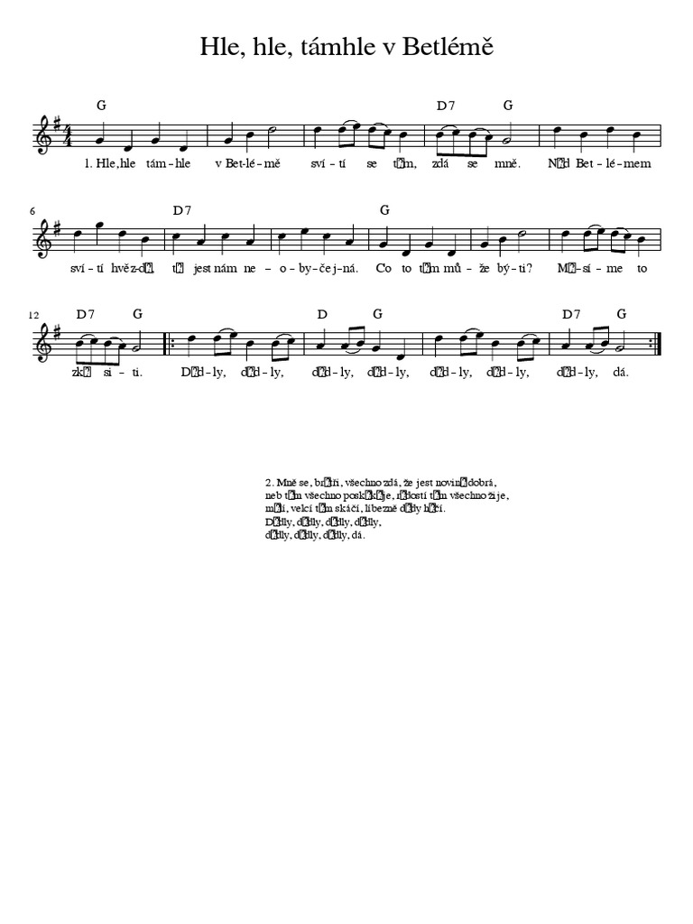 Hle, Hle, Támhle V Betlémě | PDF