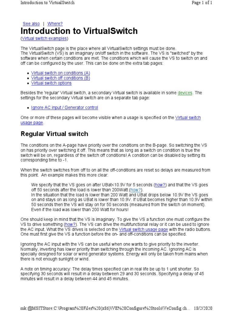 Introduction To Virtual Switch PDF | PDF | Switch | Electricity
