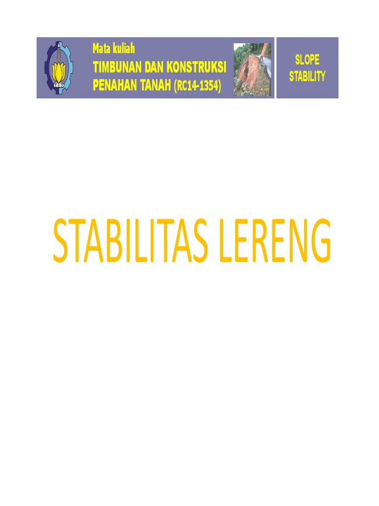 Analisis Stabilitas Lereng Tanah | PDF