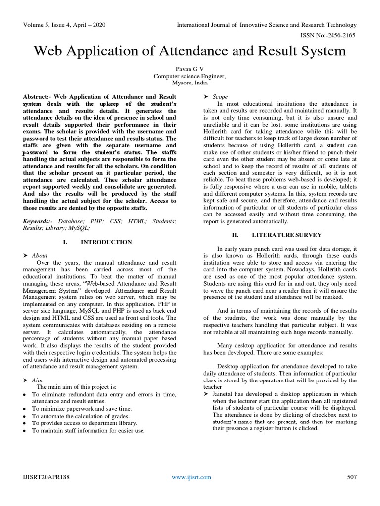 Web-Based Attendance and Result System | PDF | Computers