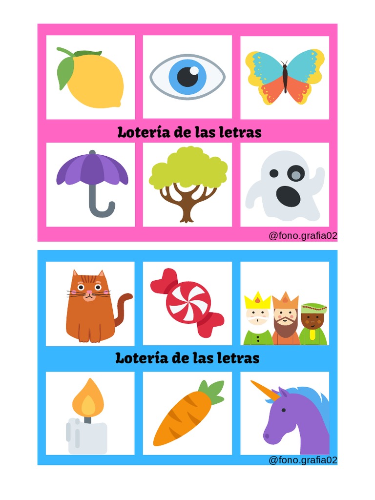 Lotería de Letras para Niños | PDF