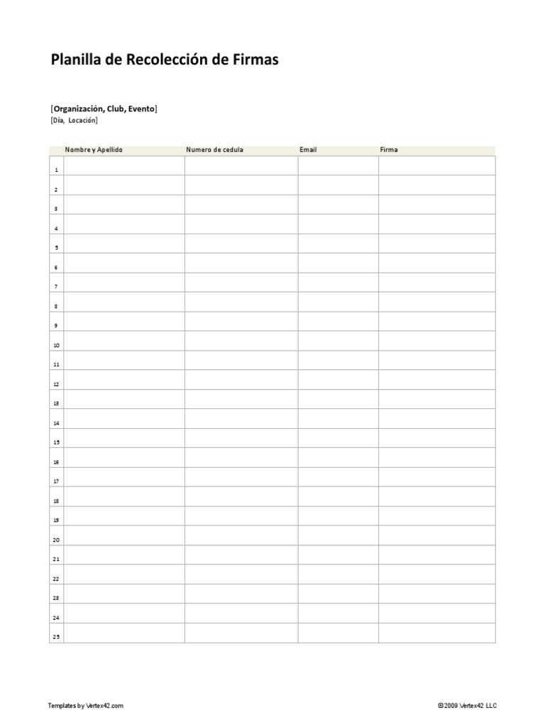 Recoleccion de Firmas en Excel | PDF