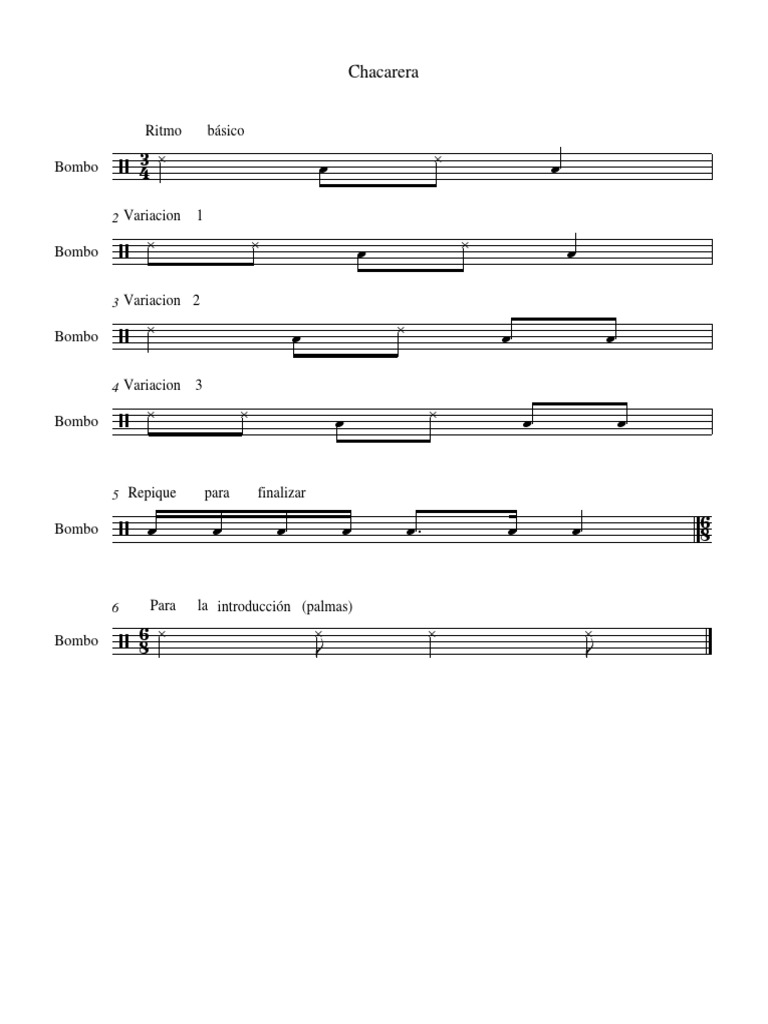 Ritmo Chacarera - Bombo PDF | PDF
