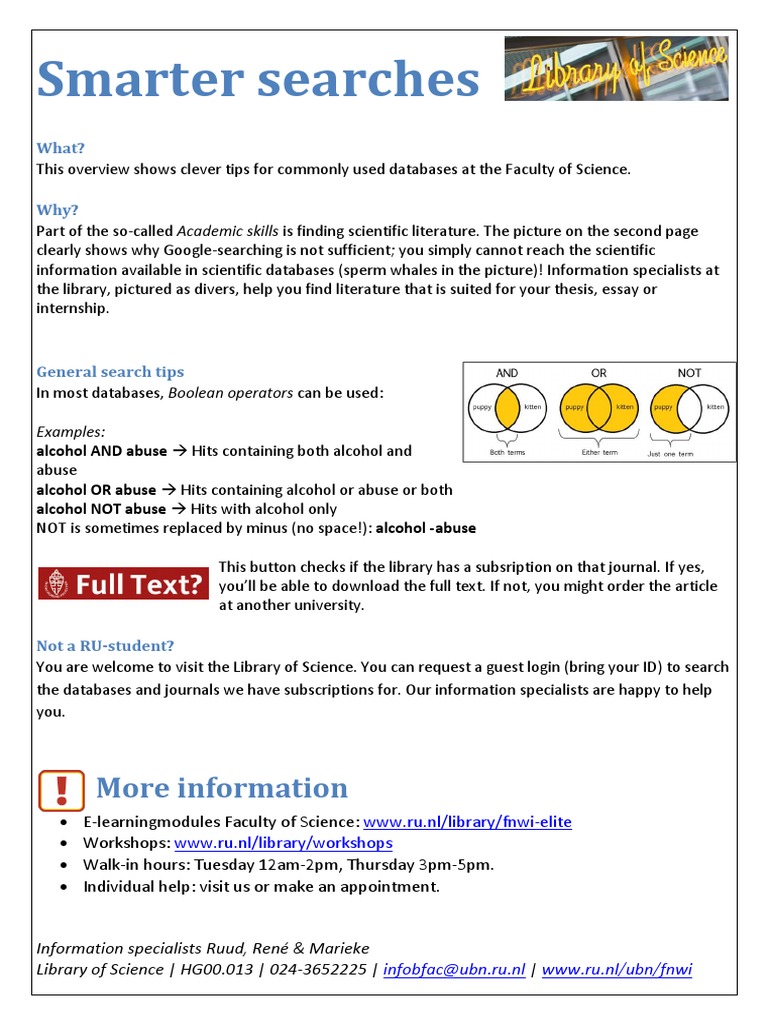 Scientific Literature Search Strategies: Tips and Techniques for ...