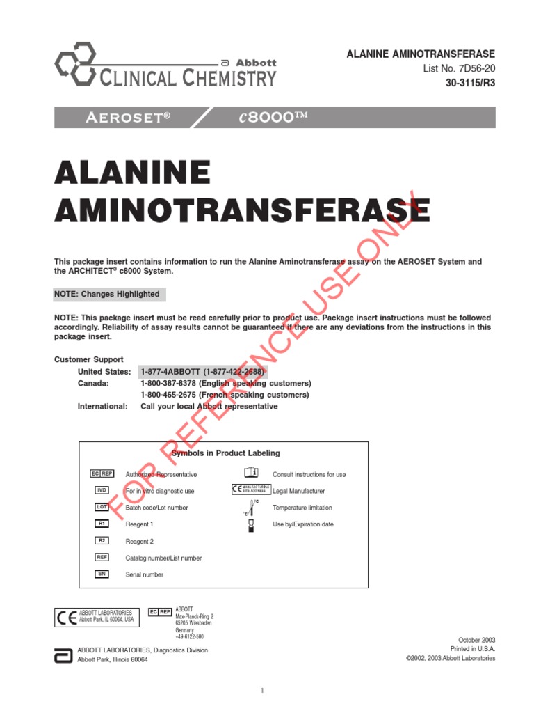 Alt - Abbott Architect | PDF | Alanine Transaminase | Transaminase