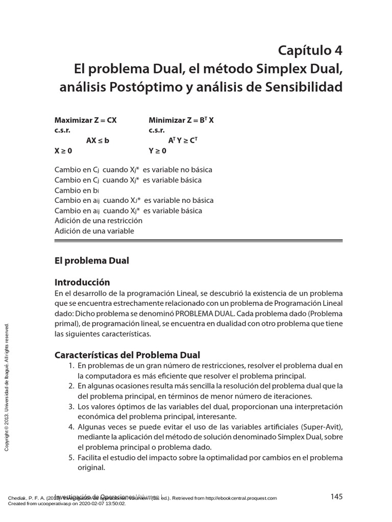 Formulacion Del Problema Dual PDF | PDF | Programación lineal | Análisis numérico