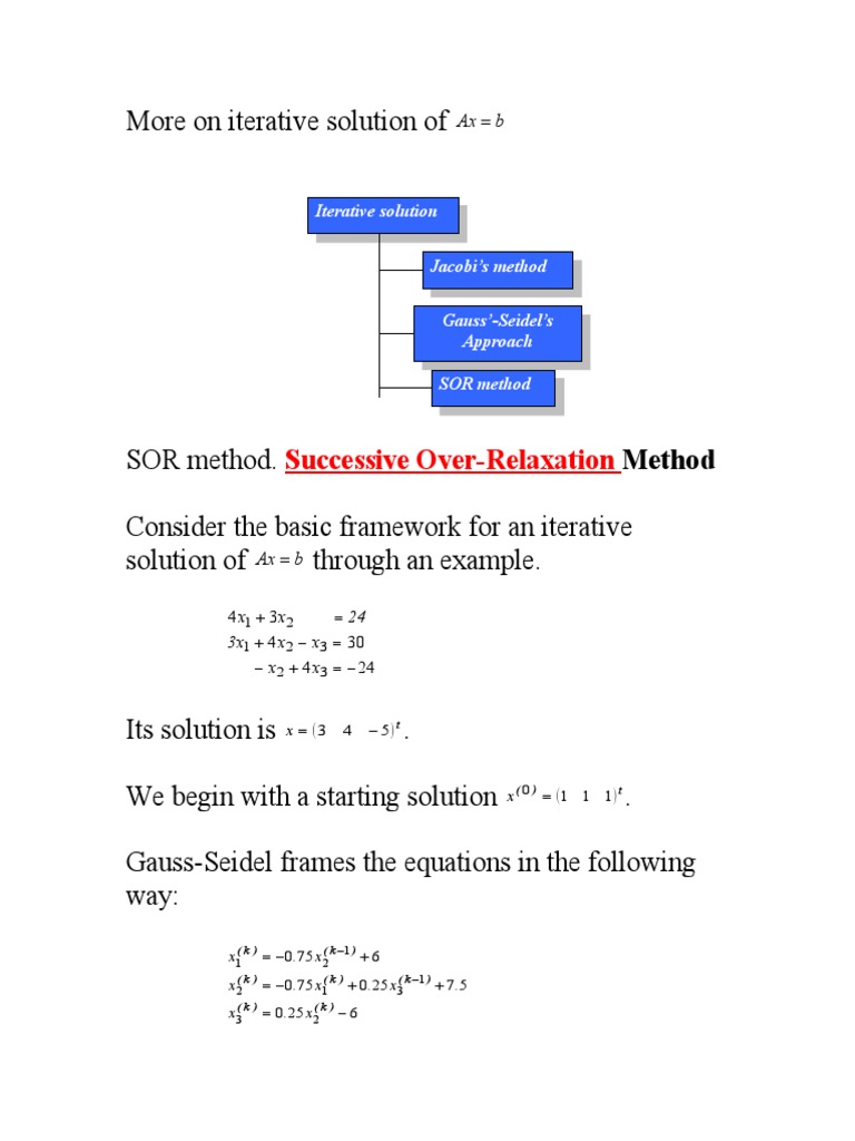 More On Iterative Solution Of: Successive Over-Relaxation | PDF ...