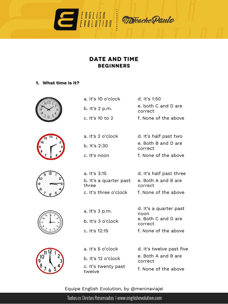 A Gentle Introduction to Learning Dates and Times for Beginners | PDF