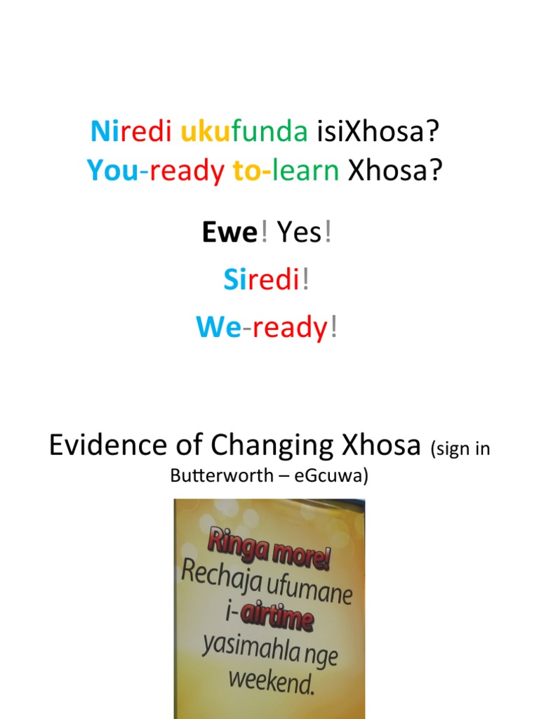 Learn Xhosa in 45 Minutes | PDF | Language Mechanics | Linguistic ...
