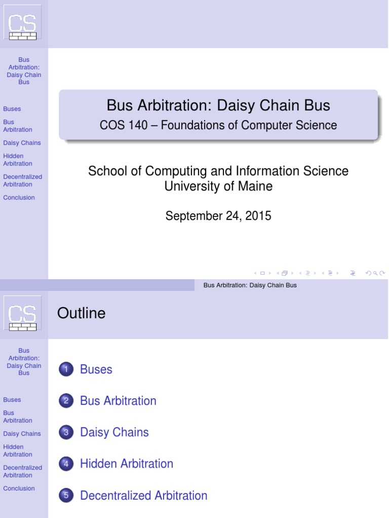 Bus Arbitration: Daisy Chain Bus: COS 140 - Foundations of Computer Science | PDF | Input/Output ...