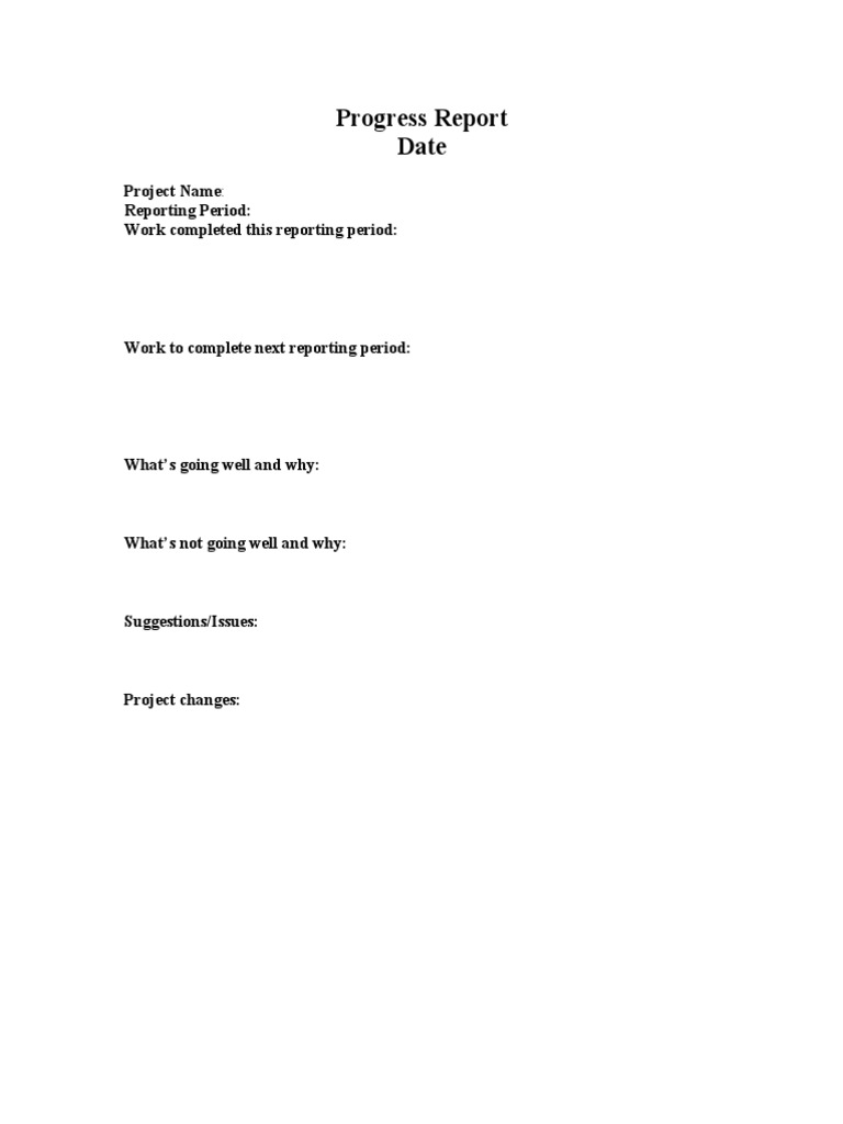 Progress Report Date: Project Name: Reporting Period: Work Completed ...