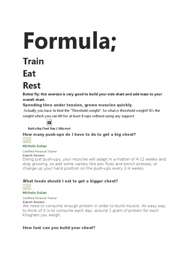 Formula : Train Eat Rest | Download Free PDF | Weight Training ...