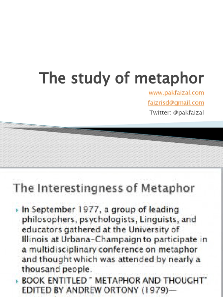The Study of Metaphor Complete Explanation | PDF | Metaphor | Cognition