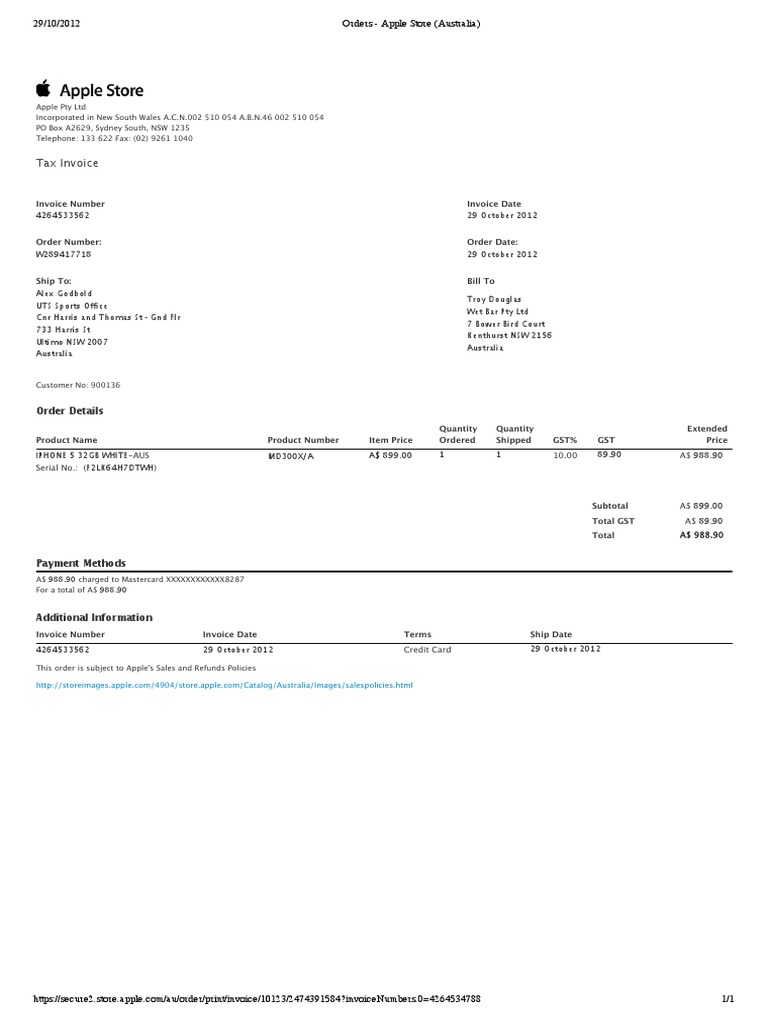 Tax Invoice: Invoice Number Invoice Date | PDF | Invoice | Receipt