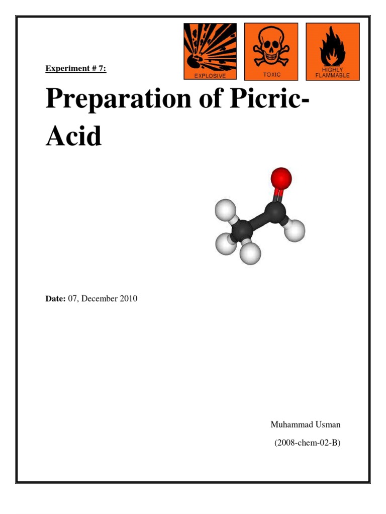 Preparation of Picric Acid from Phenol | PDF | Ethanol | Sulfuric Acid