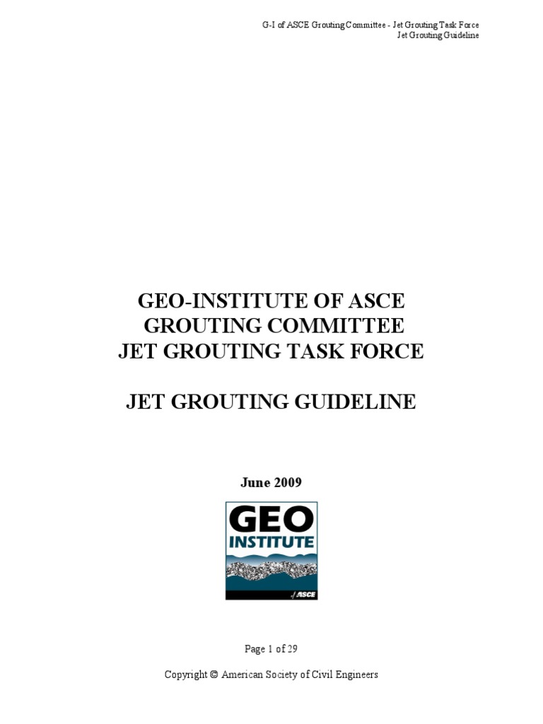 ASCE GI 1 - Jet - Grouting - Guideline - Specification PDF | PDF | Geotechnical Engineering ...