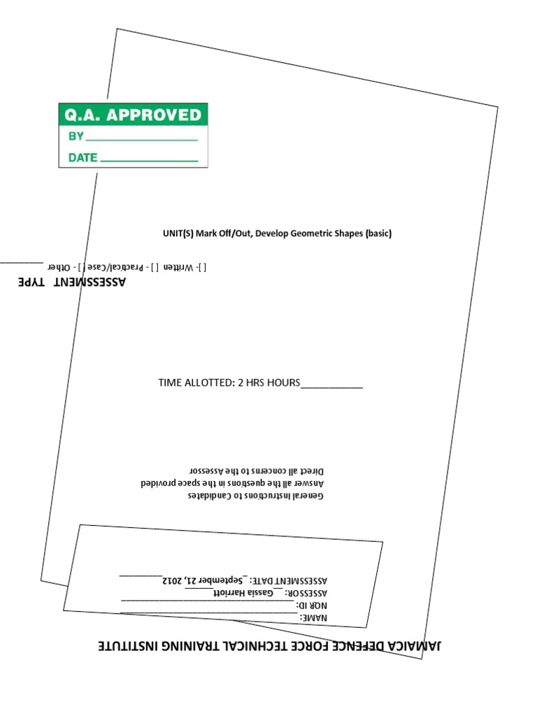 MARK OFF, OUT, Develop Geometric Shapes | PDF