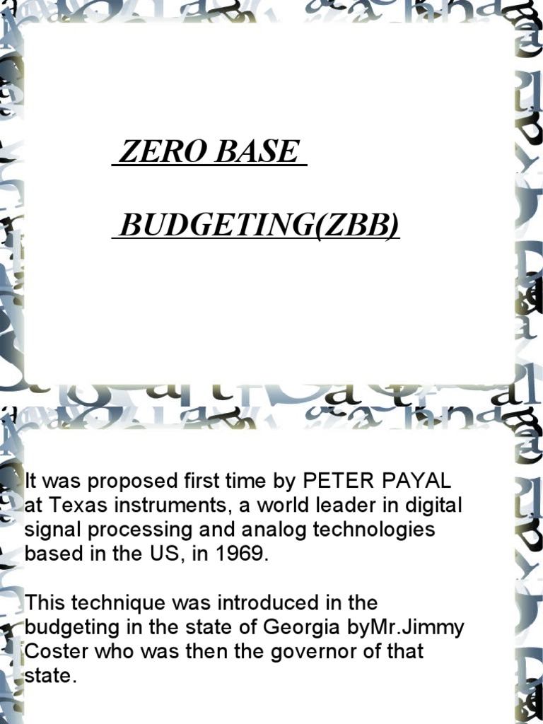 Zero Base Budgeting | PDF | Economies | Business