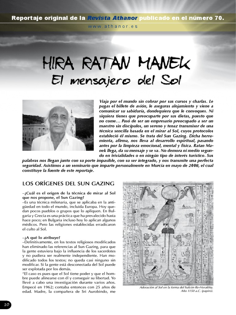 Hira Ratan Manek El Mensajero Del Sol | PDF | Dom | Oftalmología