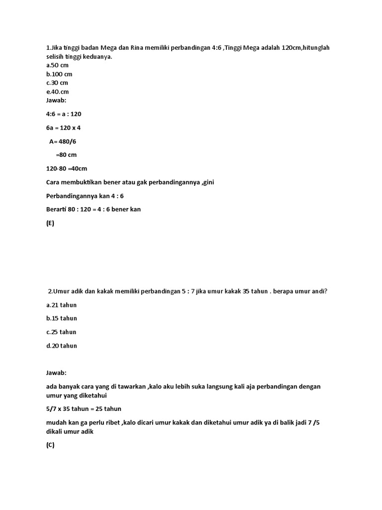 Perbandingan Kuantitatif TIU | PDF