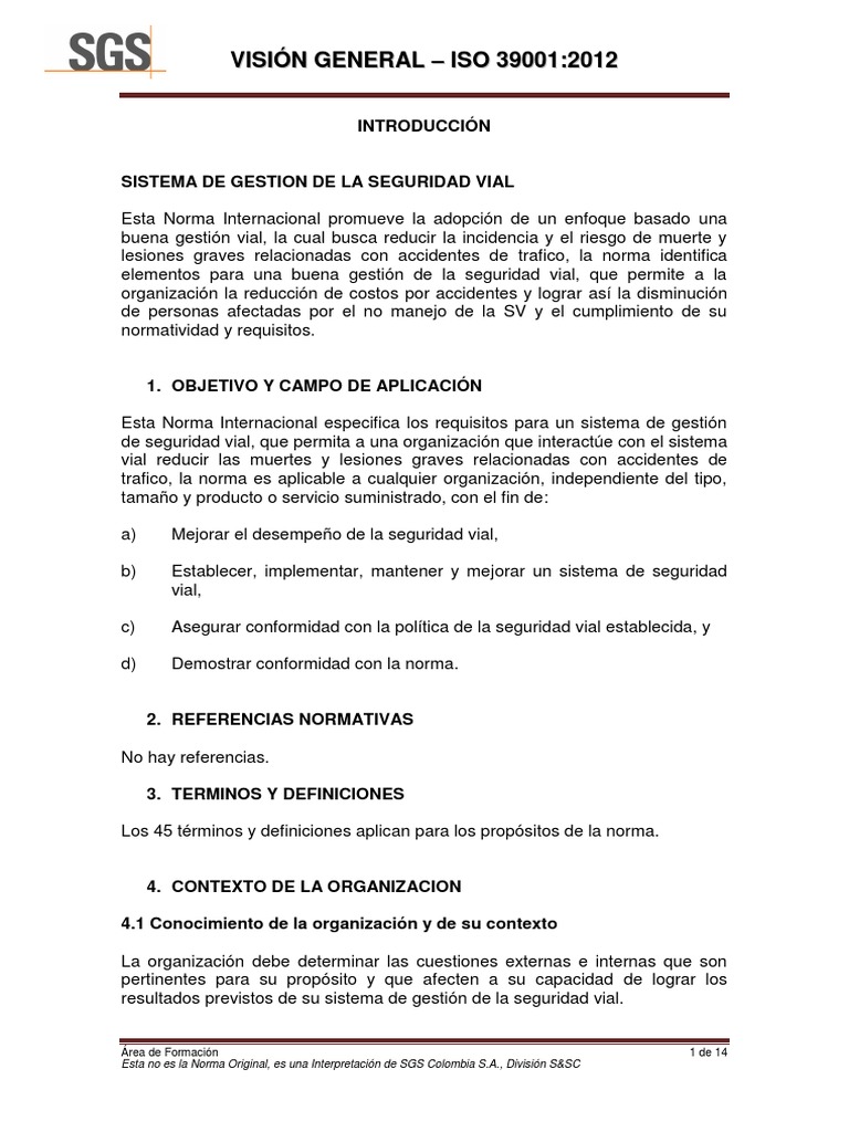 N-Iso 39001-2012 | PDF | Seguridad vial | Planificación