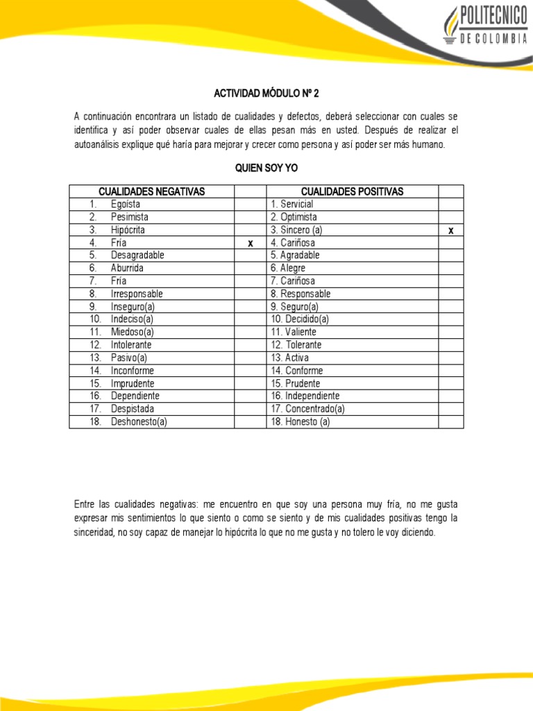 Cualidades Positivas Lista De Cualidades Positivas Y Logros | PDF
