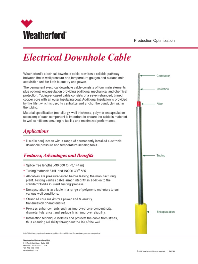Electrical Downhole Cable: Applications | PDF | Insulator (Electricity ...