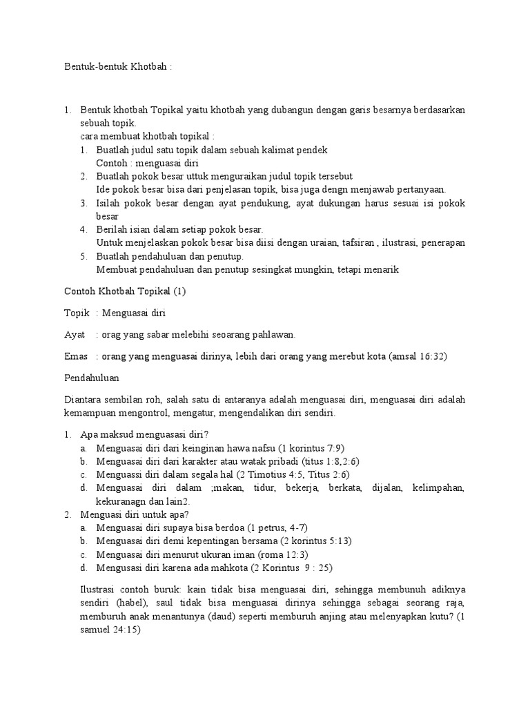 Panduan Khotbah Topikal dan Tekstual | PDF