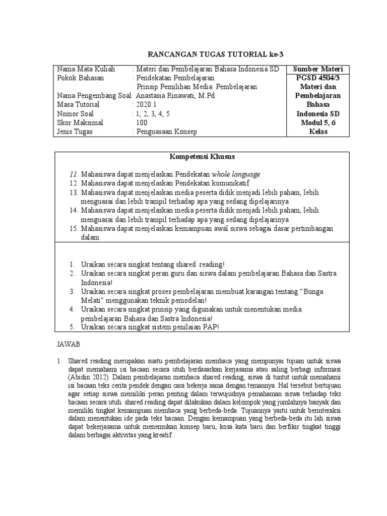 Jawaban Soal Tugas 3 Tuweb 3 | PDF