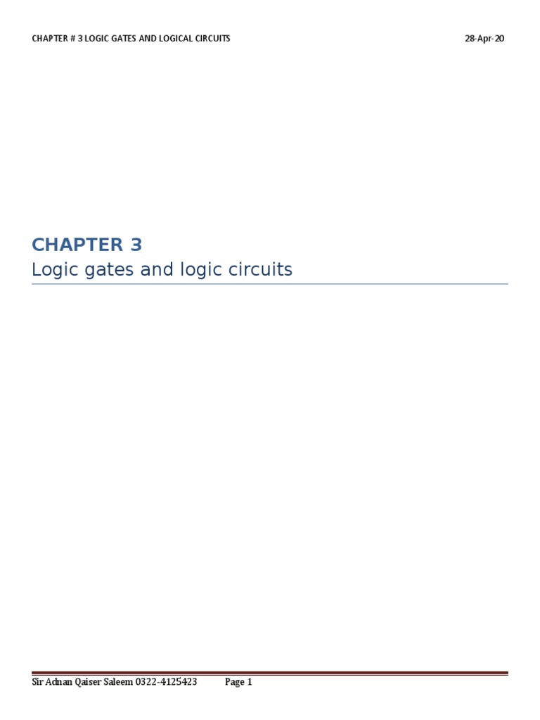 CHAPTER 3 - Logic Gates and Logic Circuits | PDF | Digital Electronics ...