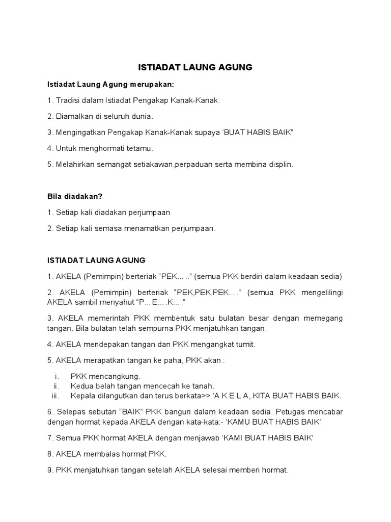 Istiadat Laung Agung Pengakap Kanak-Kanak | PDF