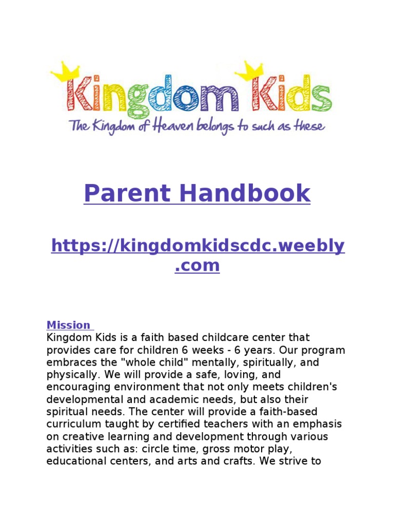 Parent Handbook | PDF | Psychological Concepts | Behavioural Sciences