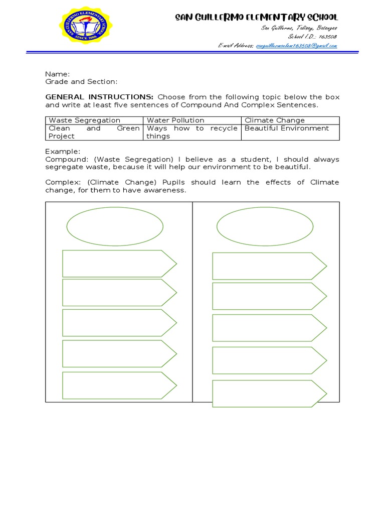 Grade 5 English COMPOUND COMPLEX | PDF