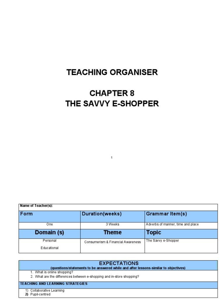 Chapter 8 - The Savvy E-Shopper | PDF | Reading Comprehension | Semiotics
