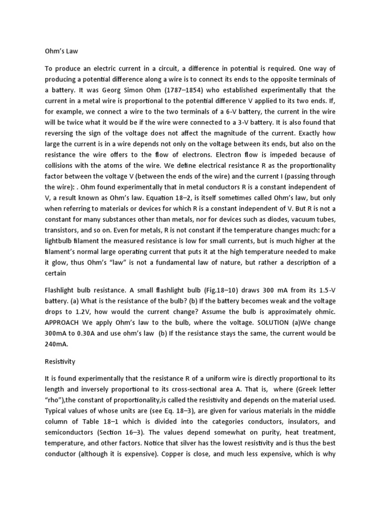 Ohm's Law-WPS Office | PDF | Electrical Resistance And Conductance ...
