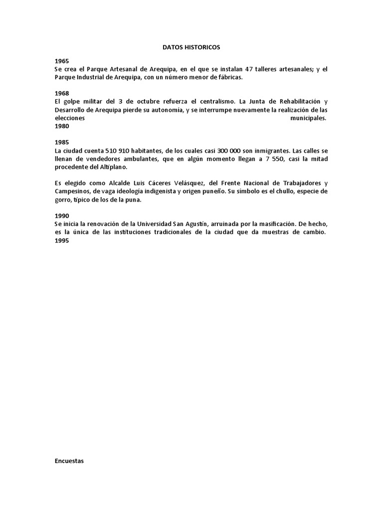 Datos Historicos | PDF