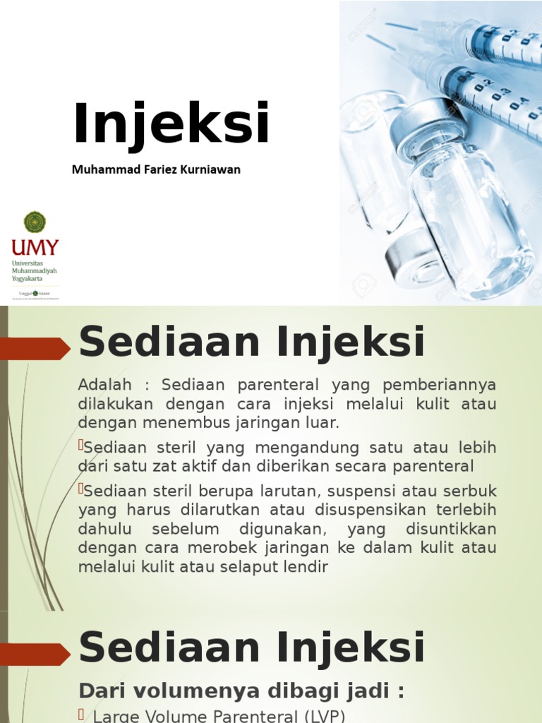 Jenis dan Kegunaan Sediaan Injeksi | PDF