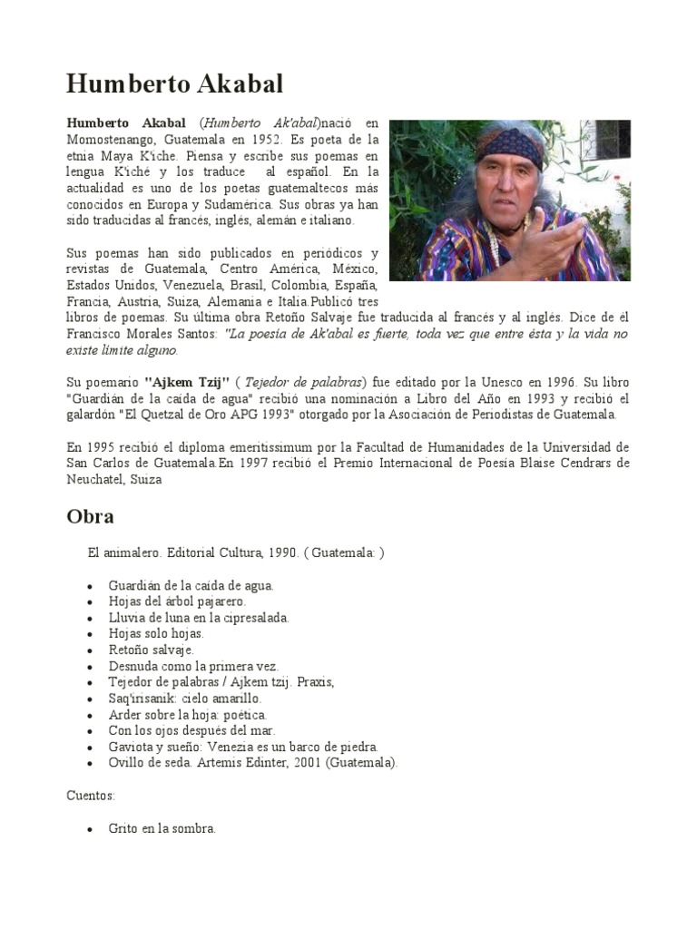 Humberto Akabal 2020 | PDF