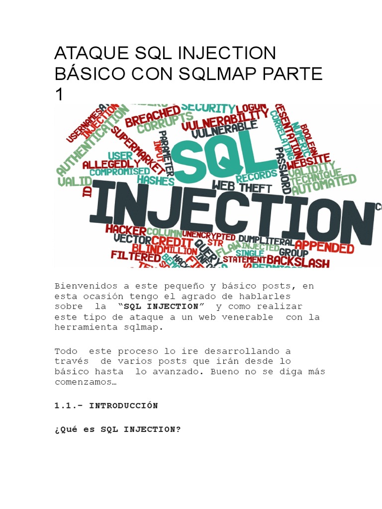 ATAQUE SQL INJECTION BÁSICO CON SQLMAP.pdf | Gestión de tecnología de la información | Informática